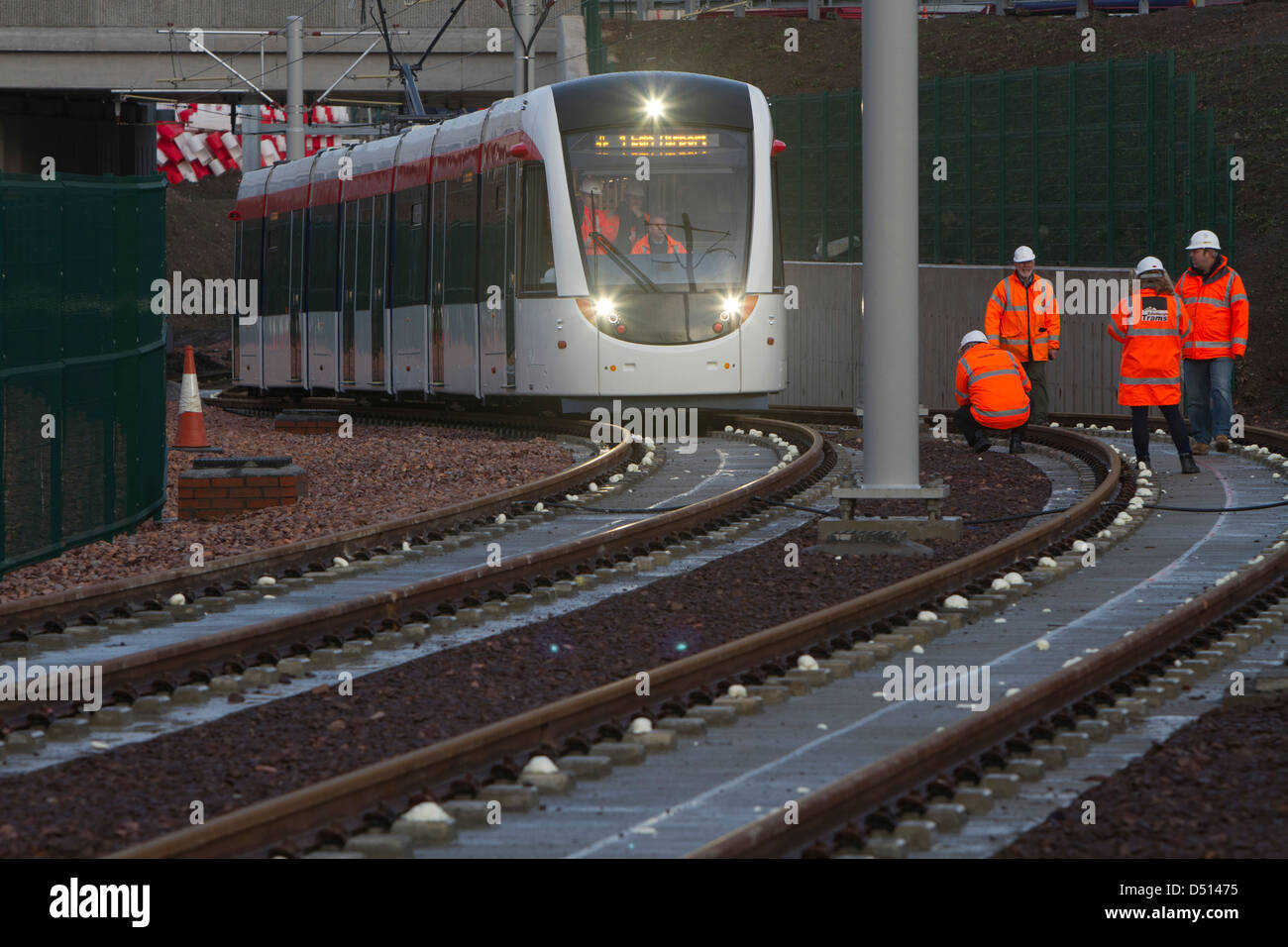 Edinburgh Trams at the Gogar tram depot Stock Photo - Alamy