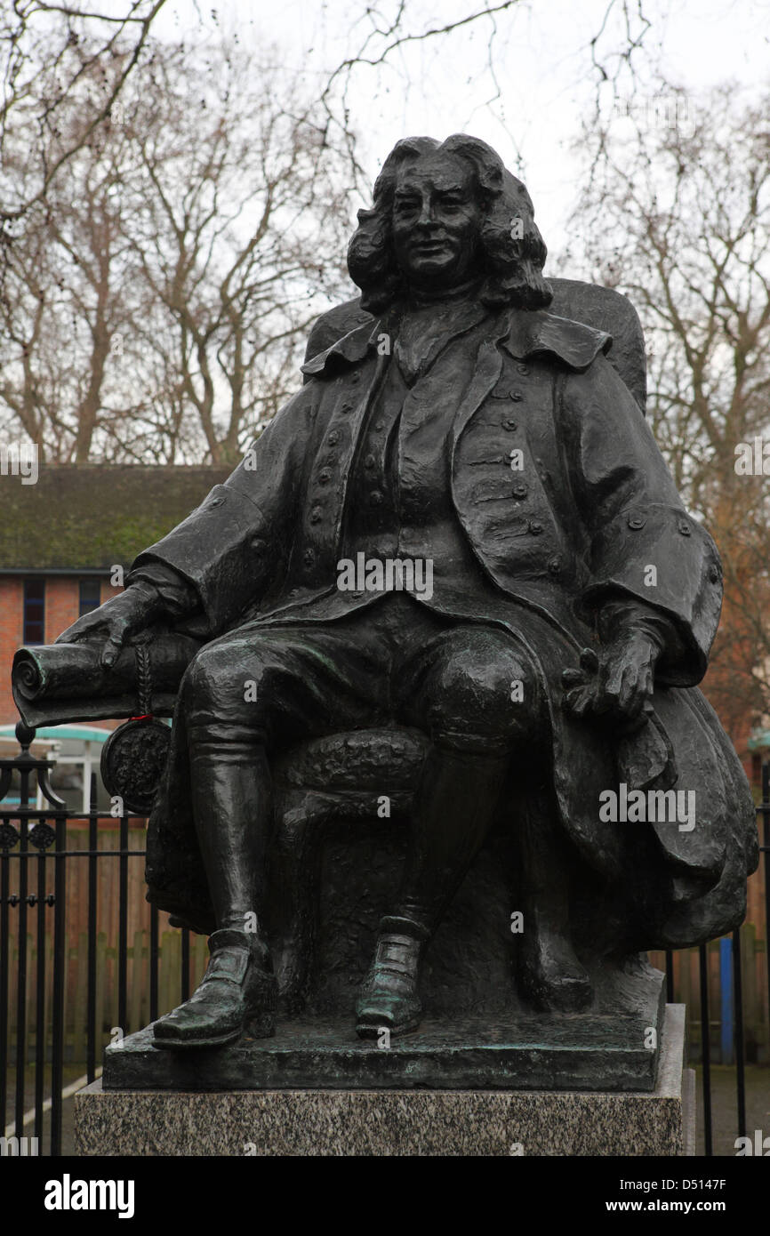 Statue of Sir Thomas Coram (1668 - 1751) outside of the Foundling ...