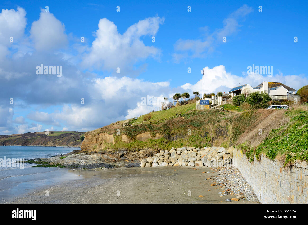 The " Nare Hotel " overlooking Carne beach near Veryan in Cornwall, UK ...