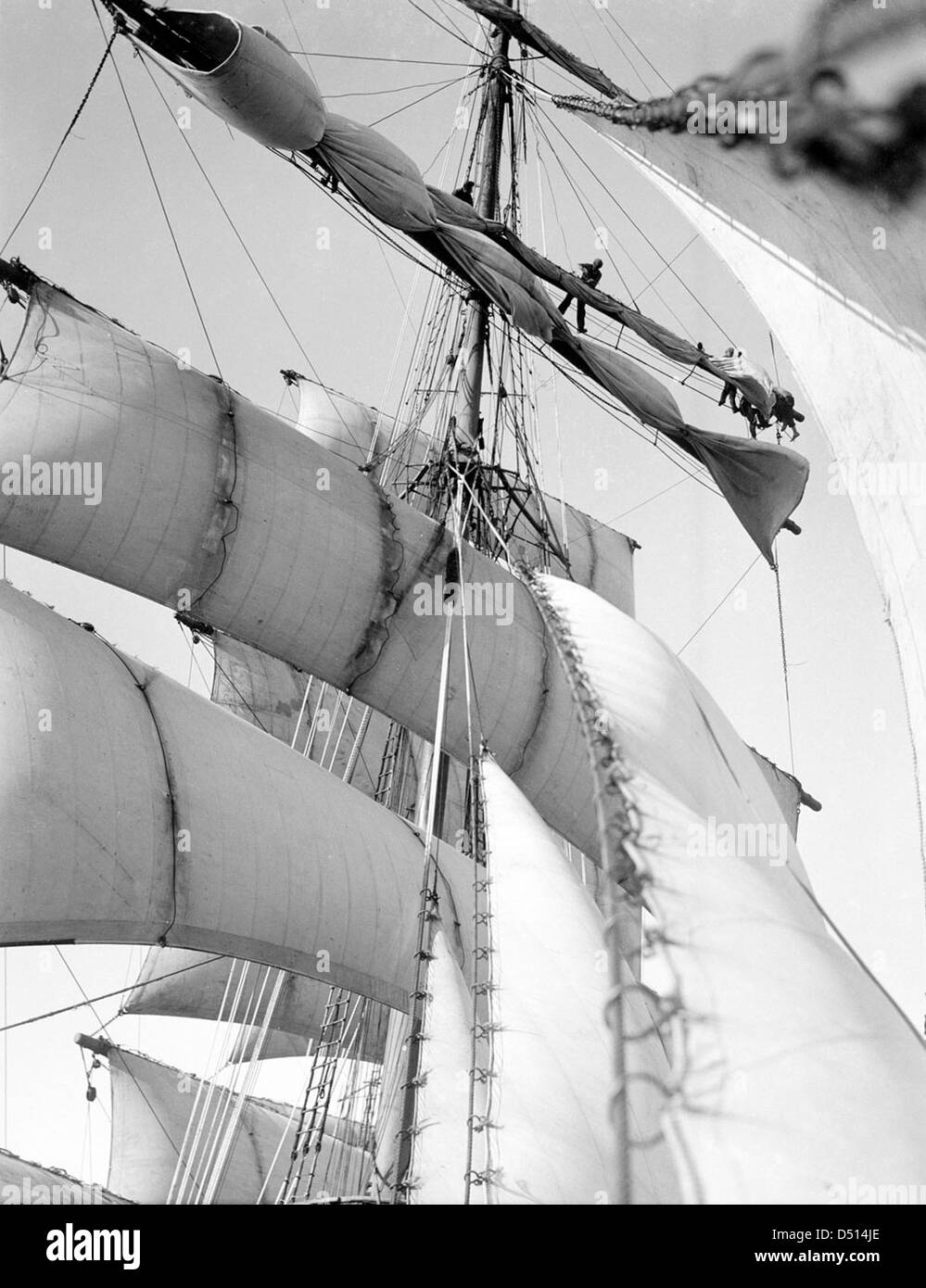 This photograph captures a close-up view of the foremast of the 'Parma ...