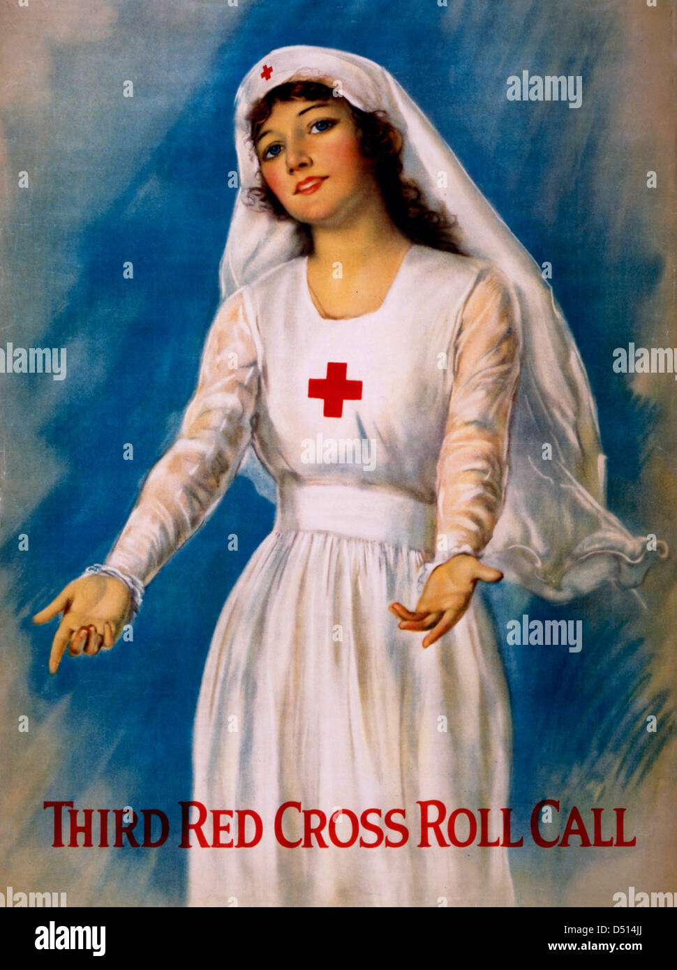 Third Red Cross Roll Call poster, circa 1918 Stock Photo - Alamy