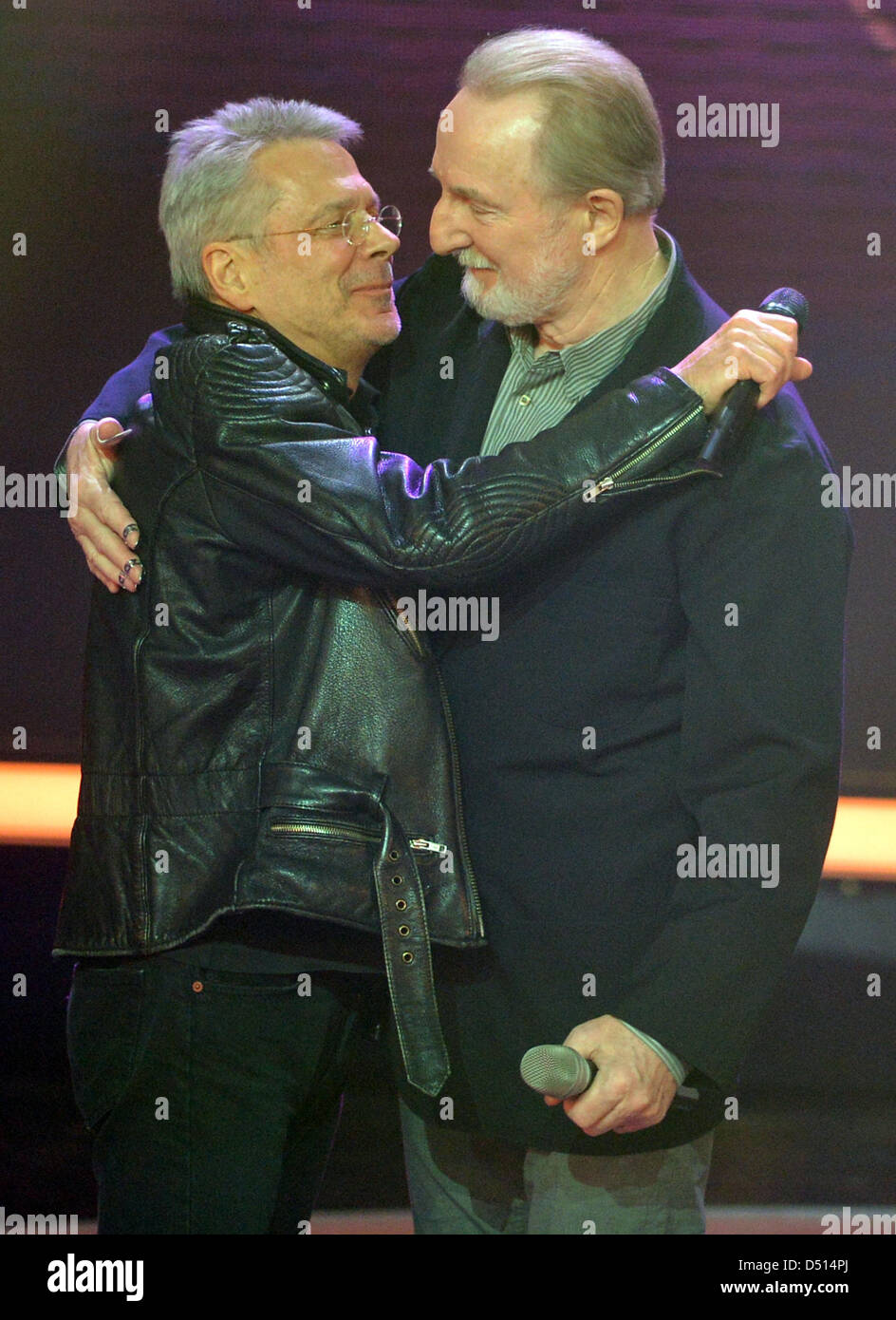German singer Hannes Wader (R) receives the 2013 Echo Music Award in ...