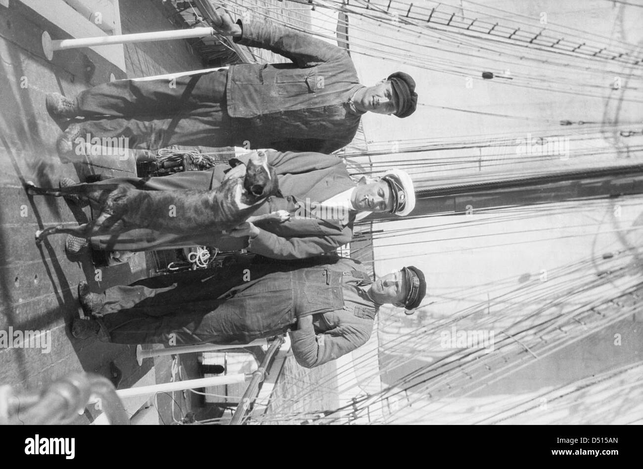 The image depicts the Second Mate, Master, First Mate, and the ship's ...