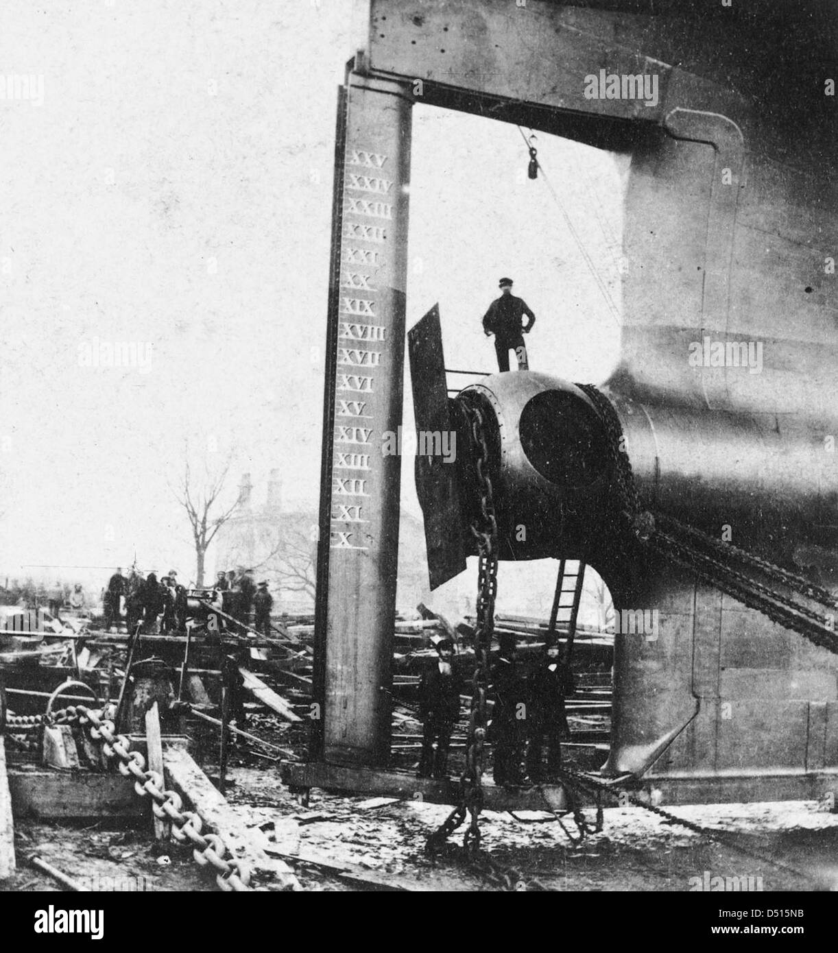 This photograph details the sternpost screw on the 'Great Eastern ...