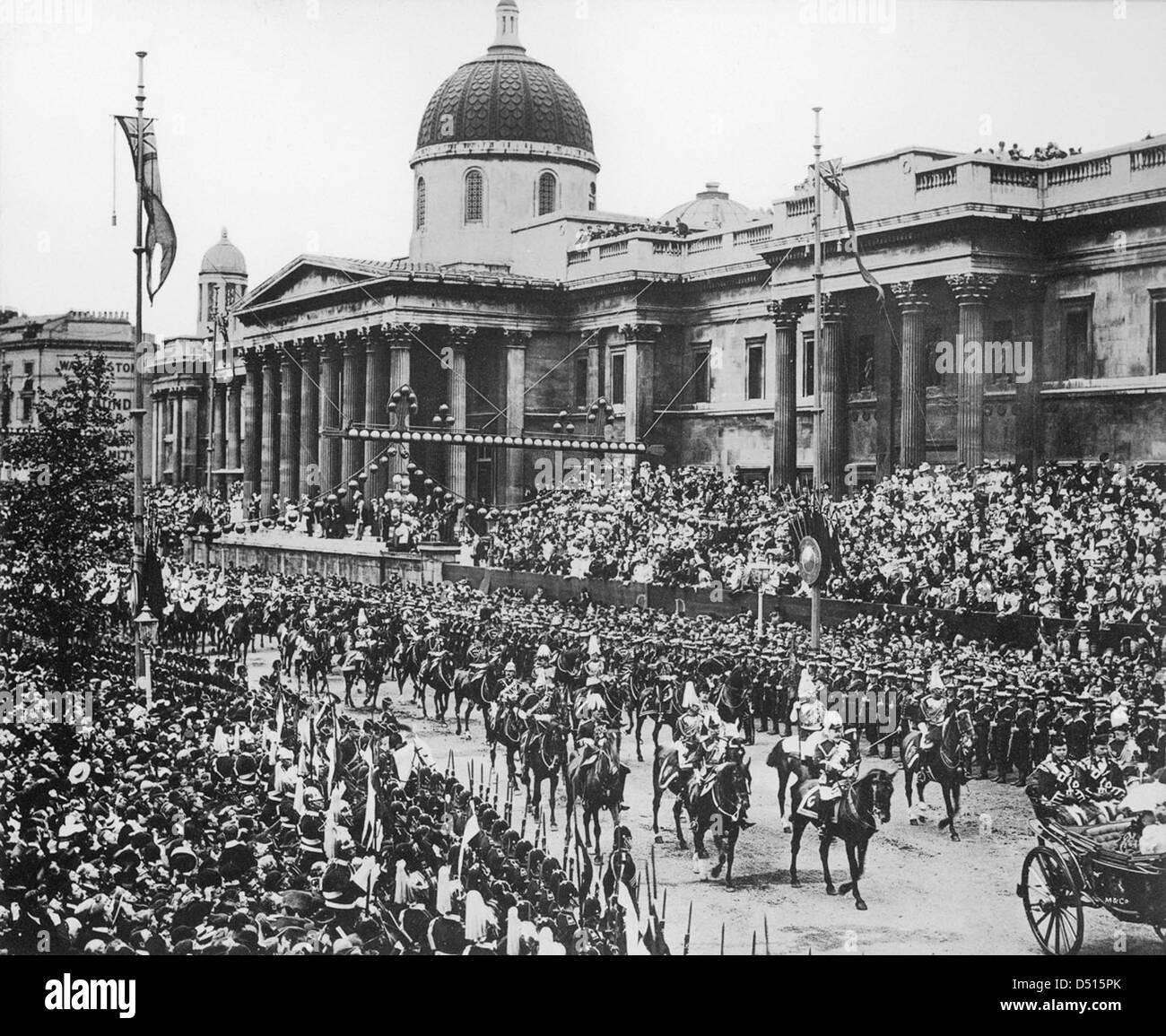 A historic photograph showing Queen Victoria's carriage during her ...