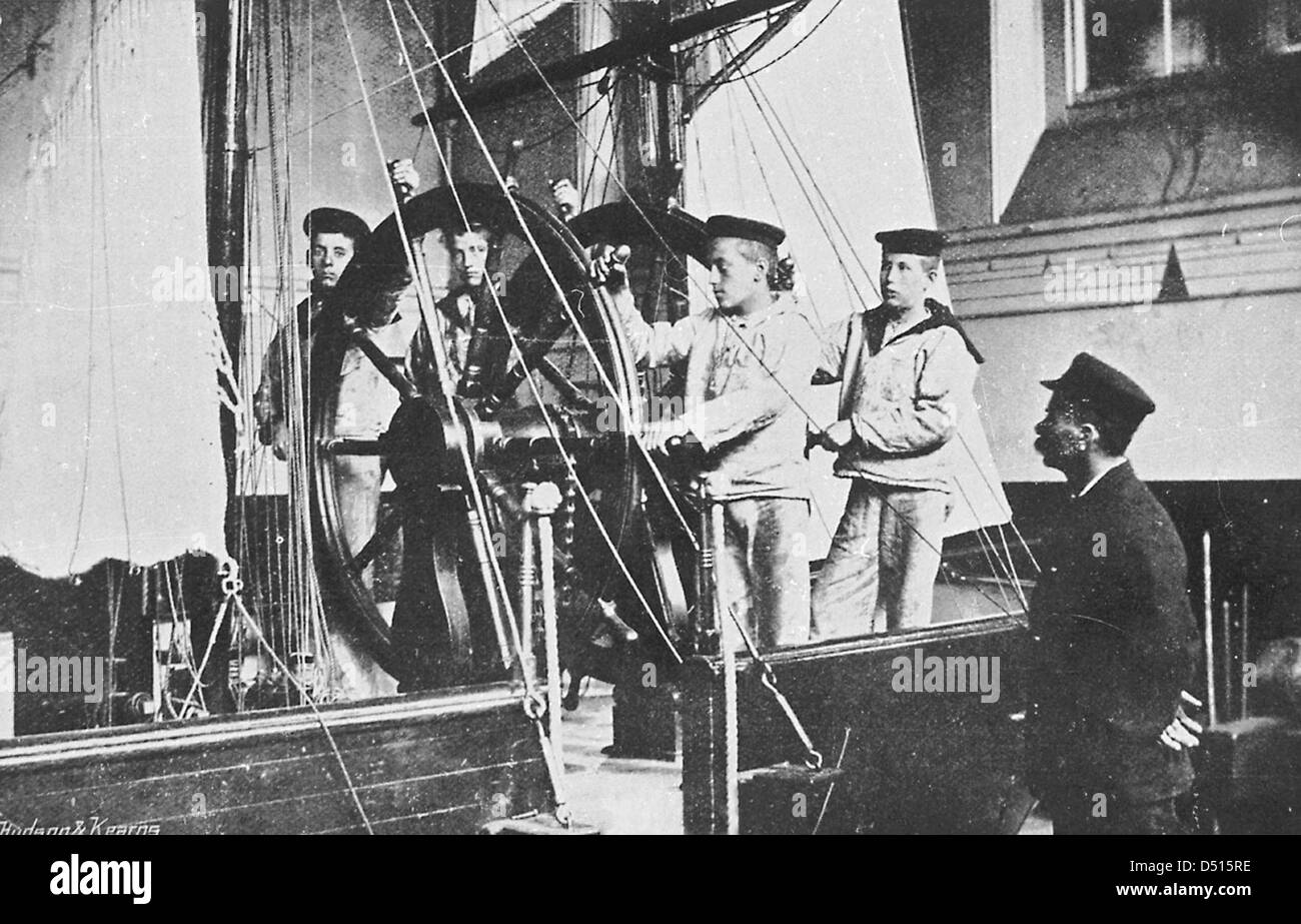 Learning to steer a sailing ship Stock Photo - Alamy