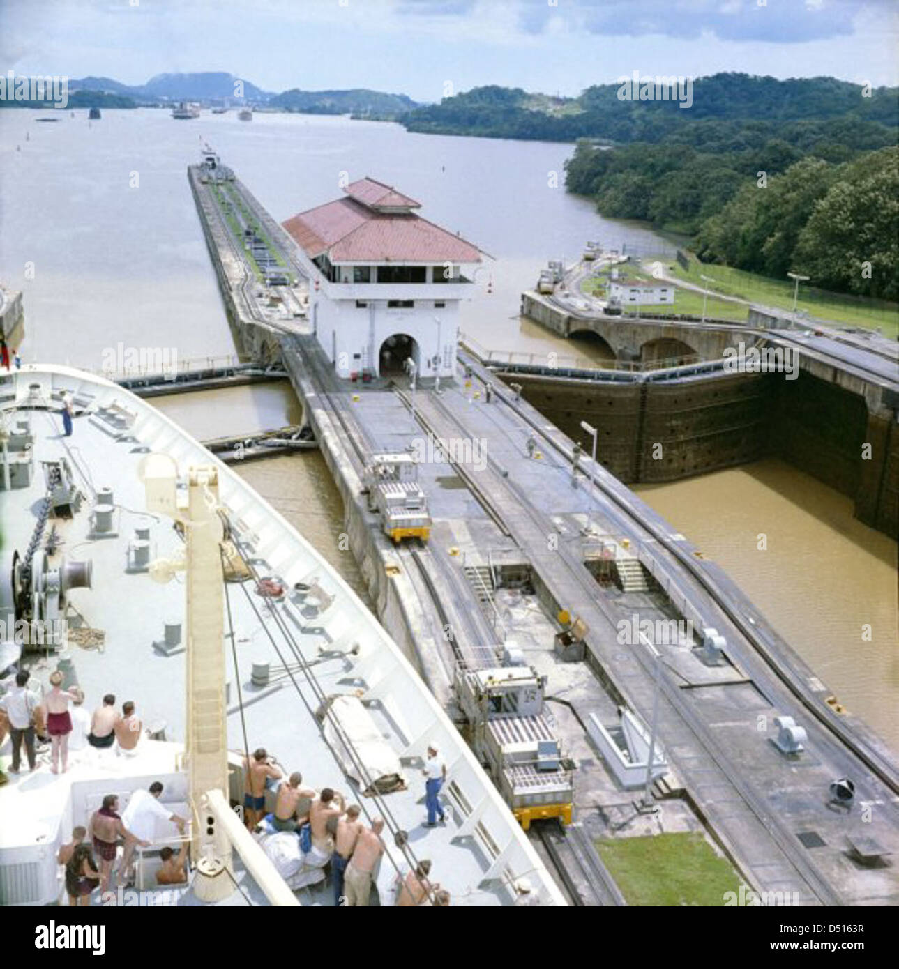 A view from the bridge of the Swedish-American ocean liner 'Gripsholm ...
