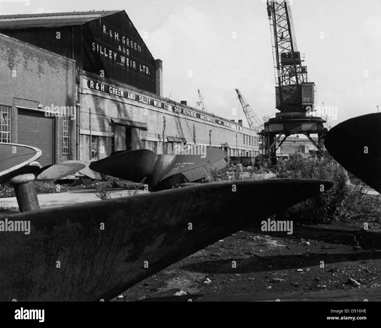 This image shows Green & Silley Weir's dry dock, located at the ...
