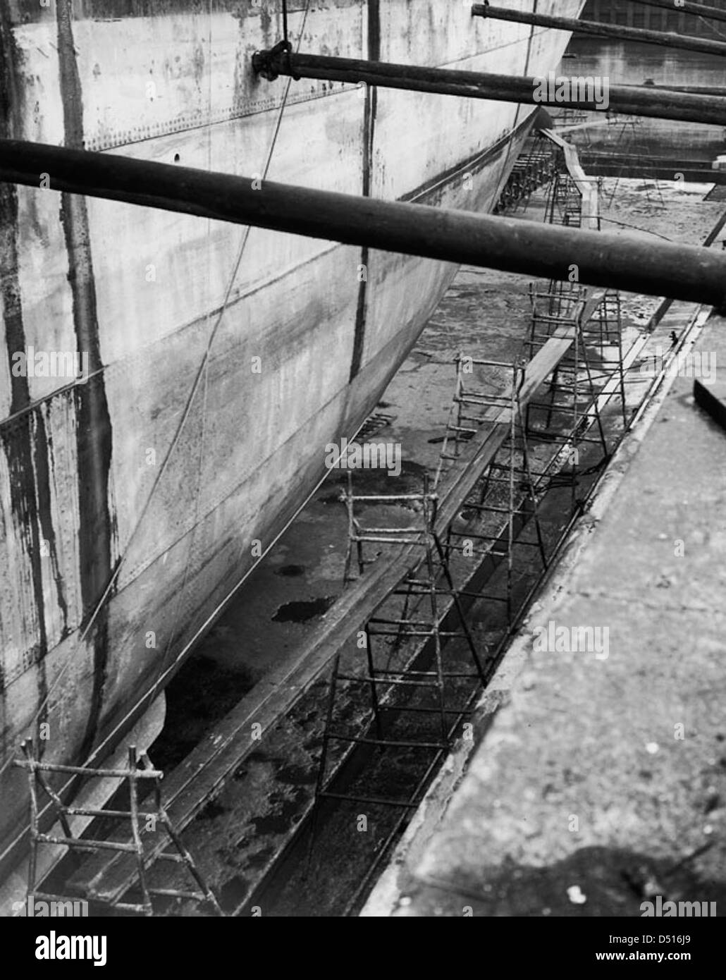 Green & Silley Weir, a historic vessel, is shown in dry dock at the ...