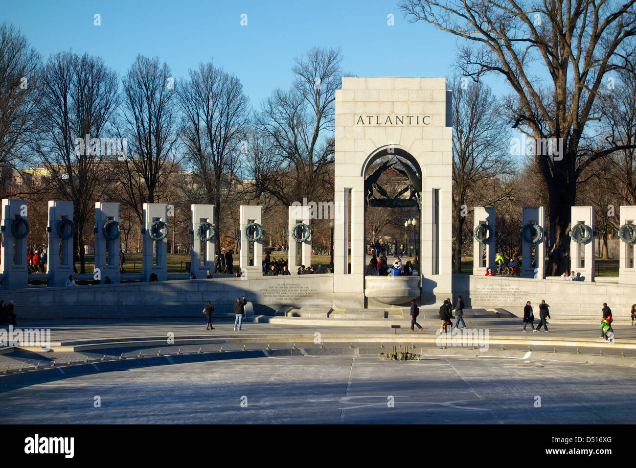 WWII Memorial World War II Memorial. Washington DC. Atlantic Theater ...