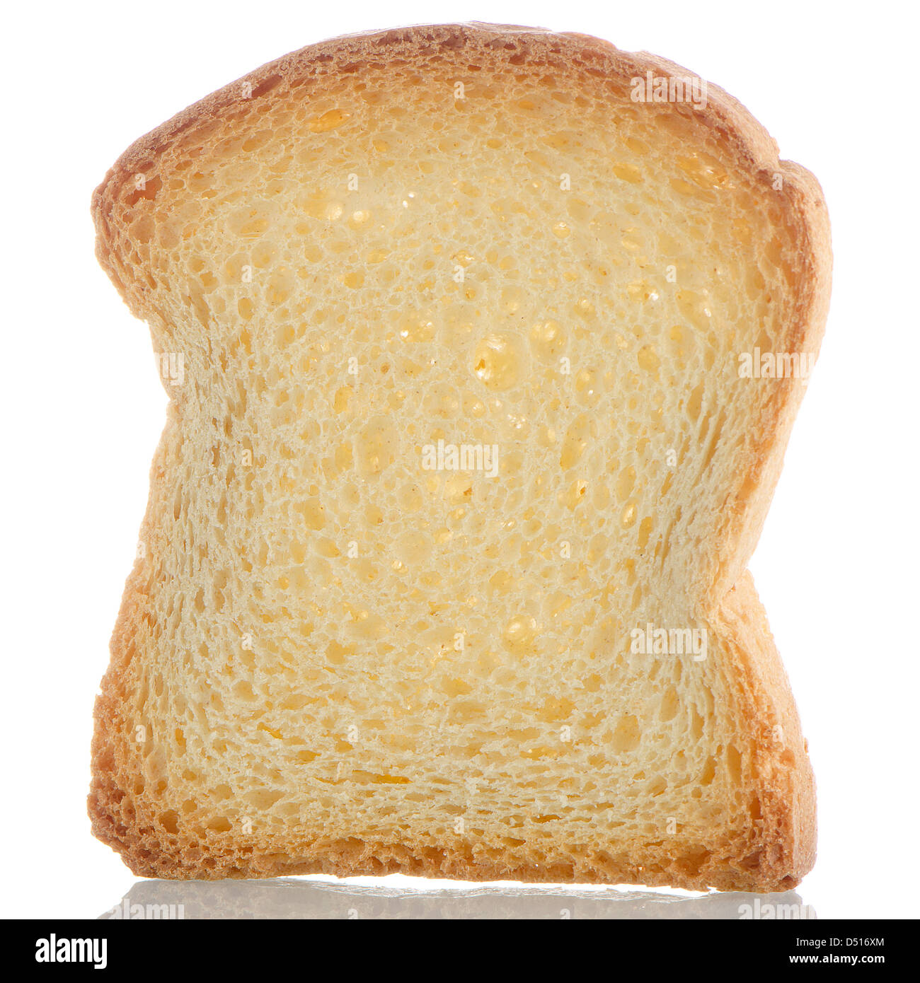 Several pieces of golden brown toast on white background Stock Photo ...