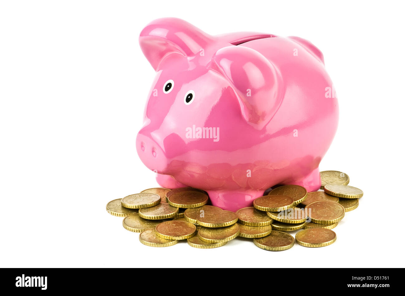 pink pig money box isolated Stock Photo - Alamy