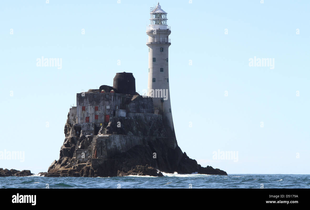 Fastnet Lighthouse,,Fastnet Rock, County Cork, Ireland shot from boat ...