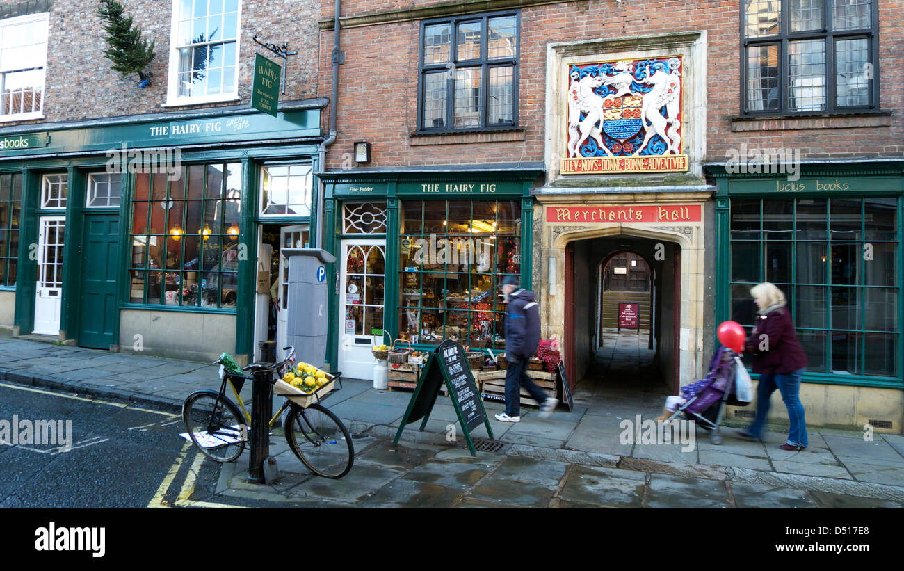 The entrance to the Merchant Adventurer's Hall on Fossgate in York ...