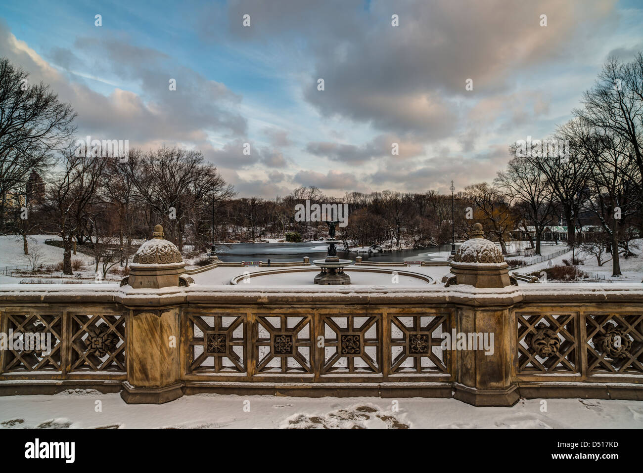 Central Park, New York City Terrace bridge looking at Bethesda terrace ...