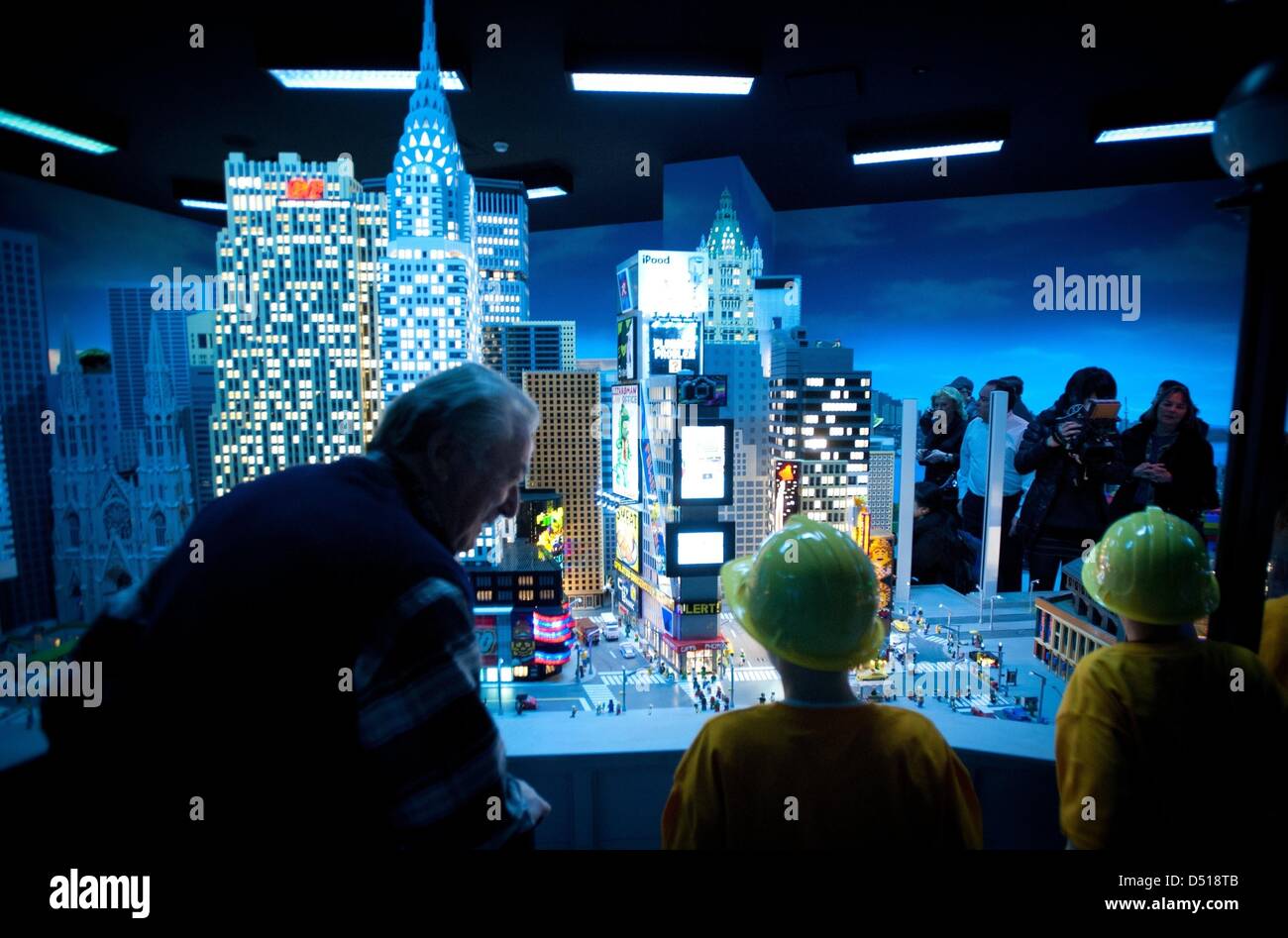 Yonkers, New York, U.S. March 21, 2013. Children look over the LEGO ...