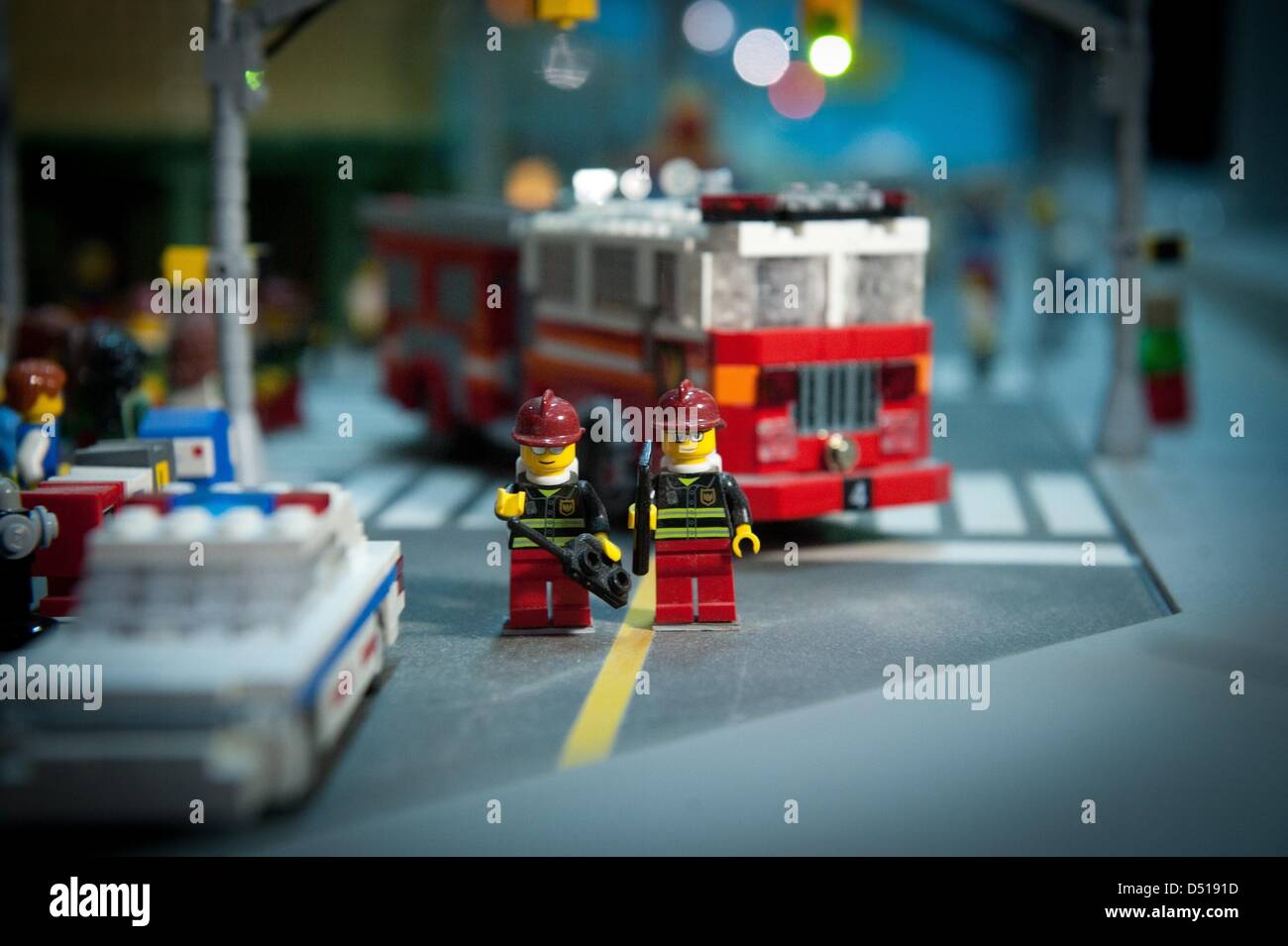 Yonkers, New York, U.S. March 21, 2013. LEGO brick first responders at ...
