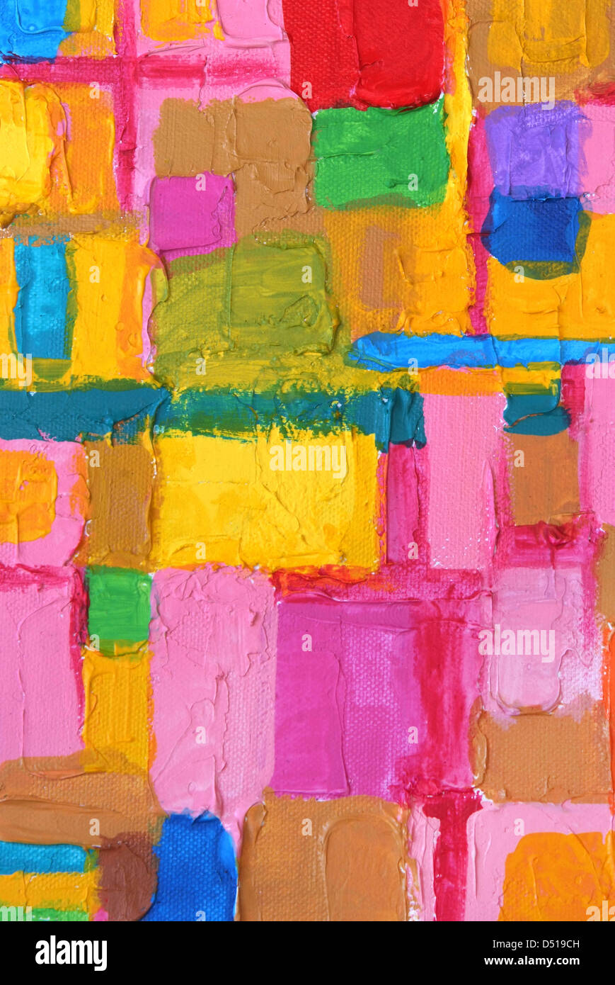 Colorful acrylic painting color brush strokes on canvas Stock Photo - Alamy