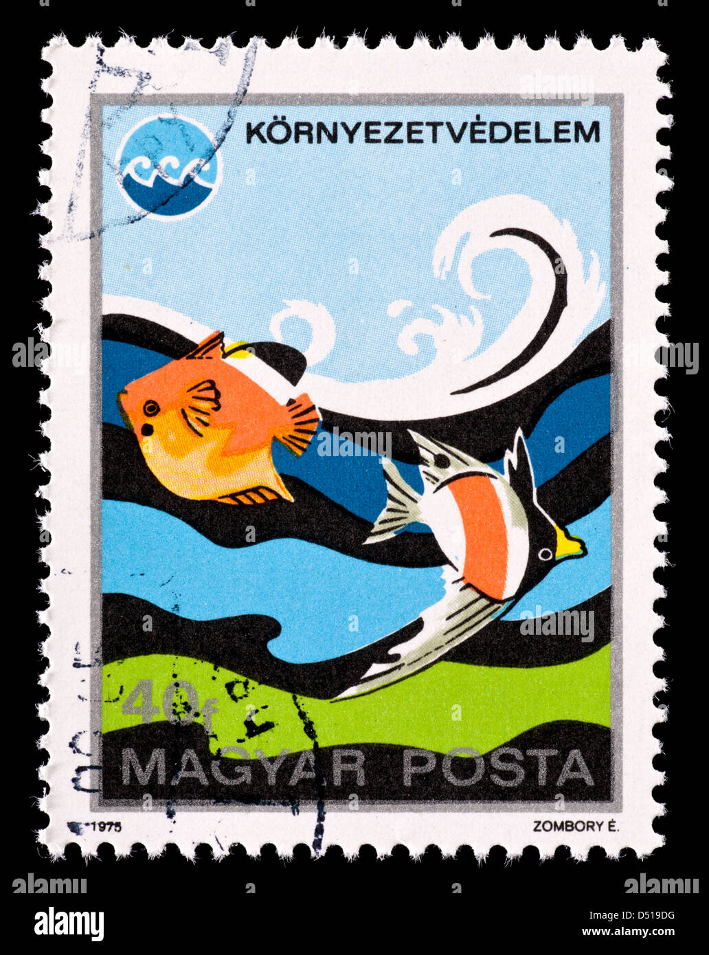 Postage stamp from Hungary depicting animated tropical fish Stock Photo ...