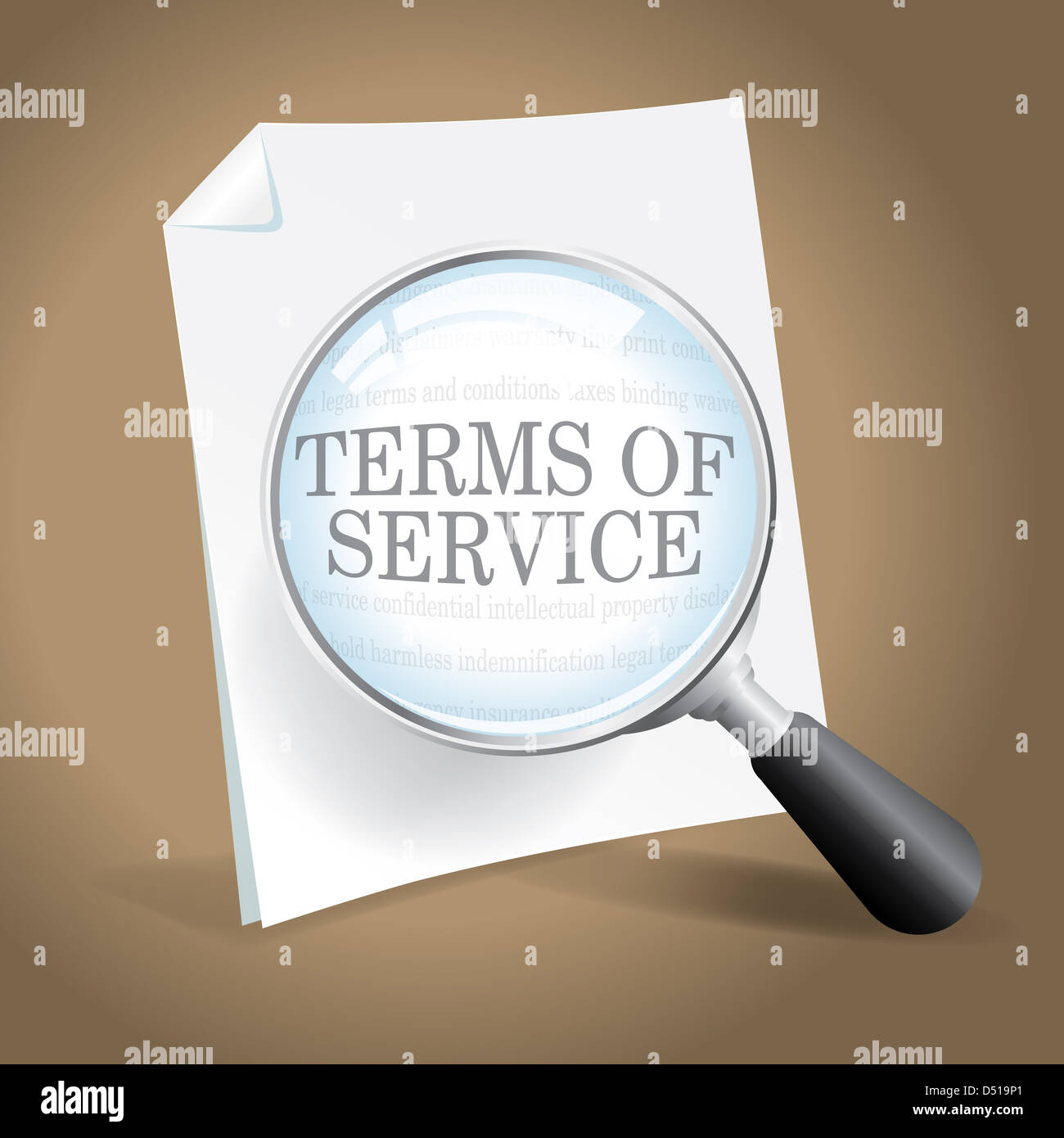 Taking a closer look at Terms of Service Stock Photo - Alamy