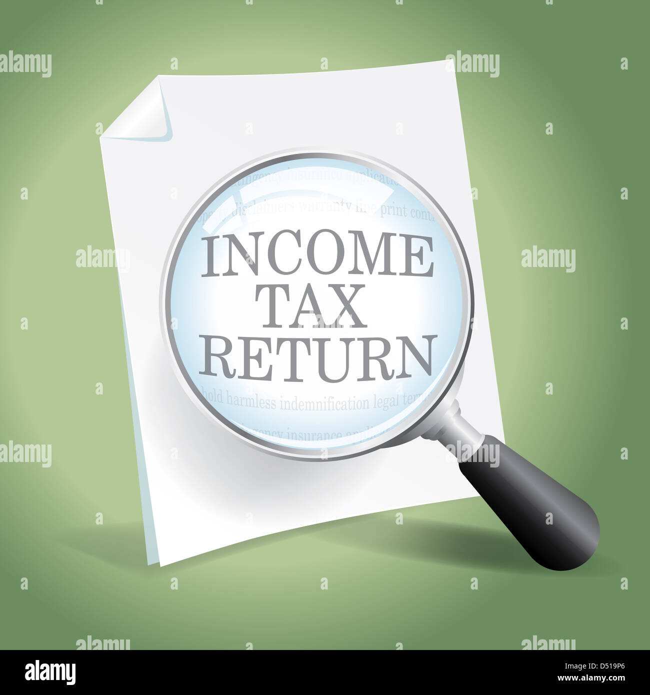 Taking a closer look at an income tax return Stock Photo - Alamy