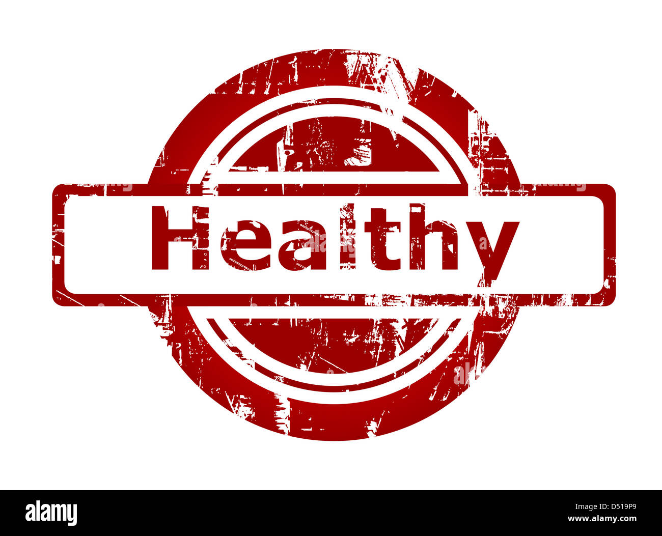 Healthy red stamp with copy space isolated on white background Stock ...