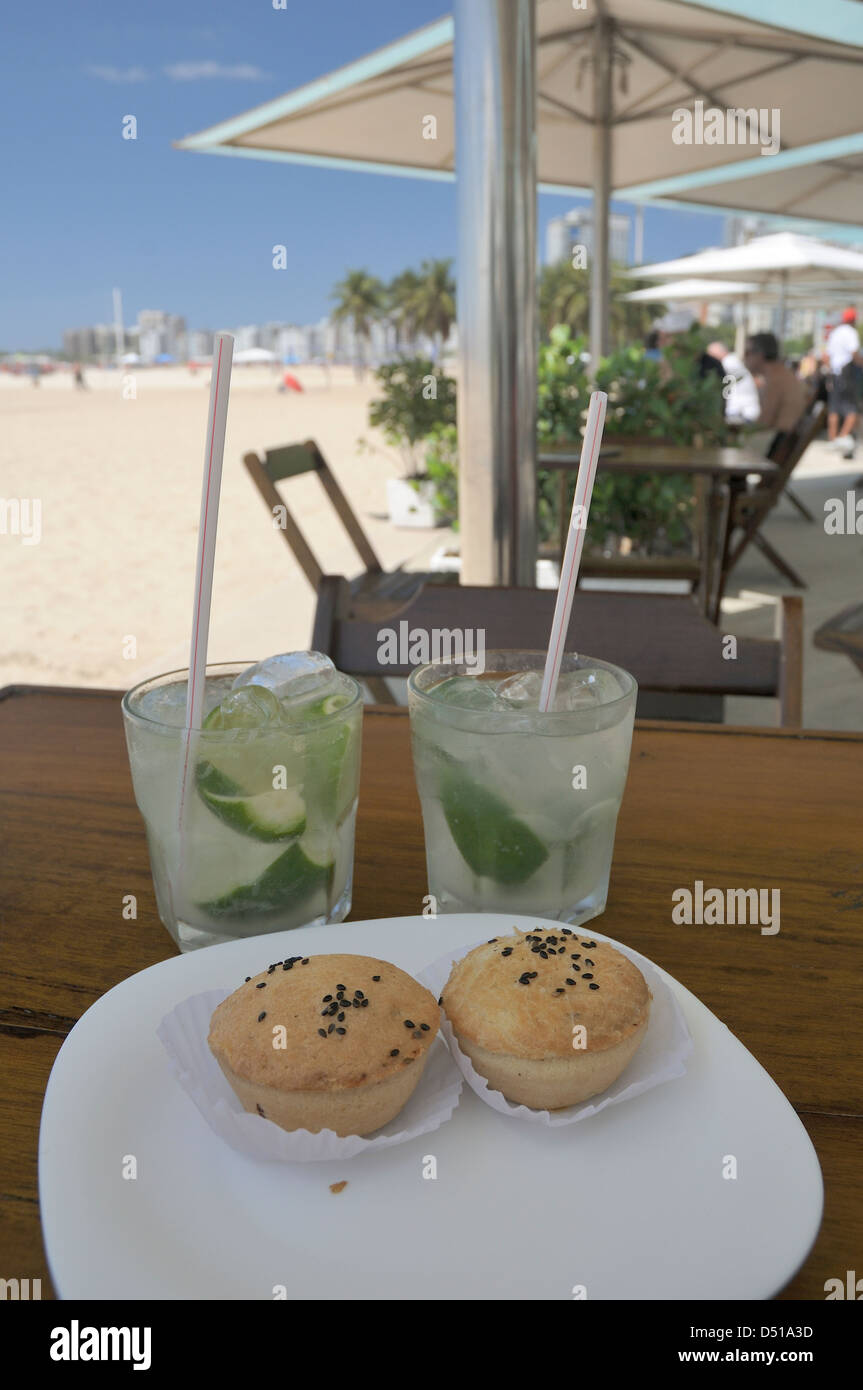 Caipirinhas and Appetizer Pastries at Beachside Cafe at Copacabana ...
