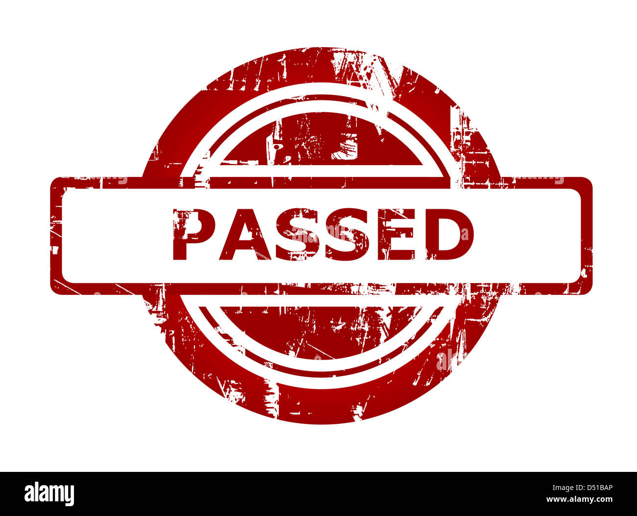 Passed red stamp isolated on white background Stock Photo - Alamy
