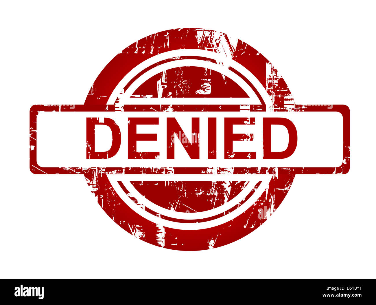 Red denied stamp isolated on white background Stock Photo - Alamy