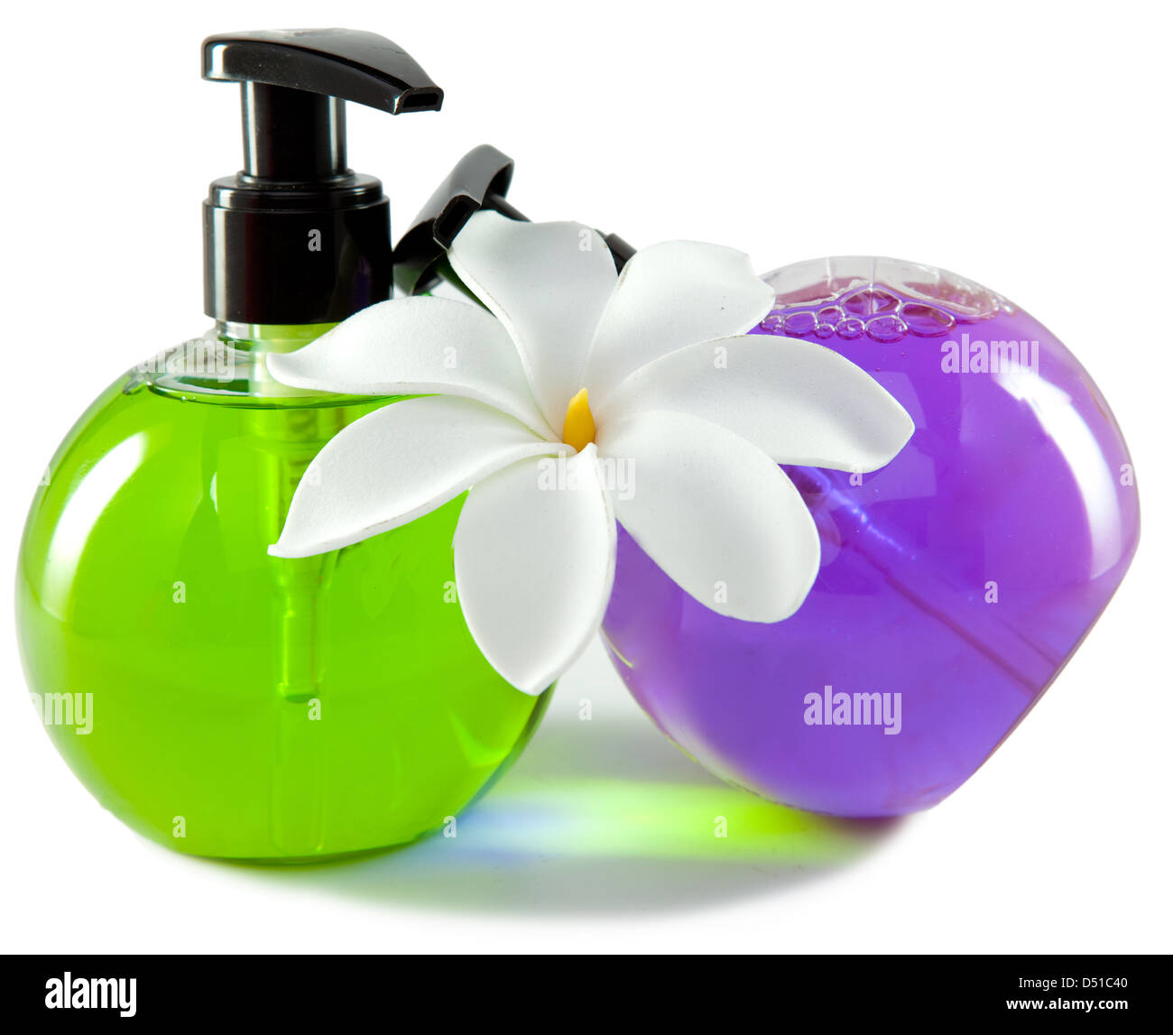 bright color cosmetic small bottles with the dispenser Stock Photo - Alamy