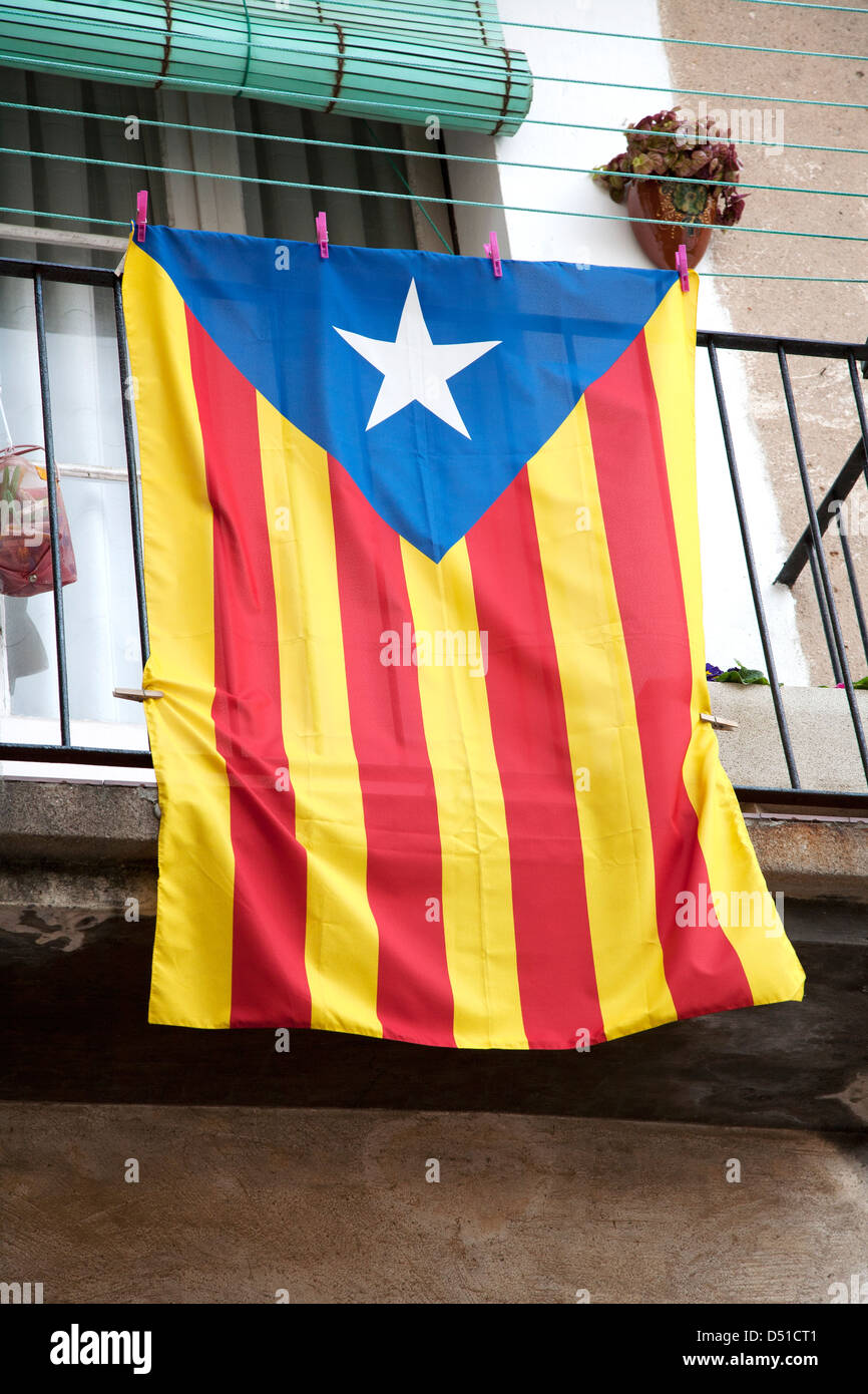 Catalan flag with the star hi-res stock photography and images - Alamy