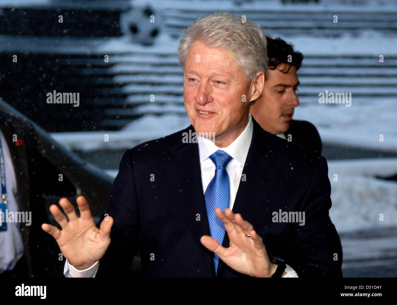 Former US president Bill Clinton arrives with the US delegation at the ...