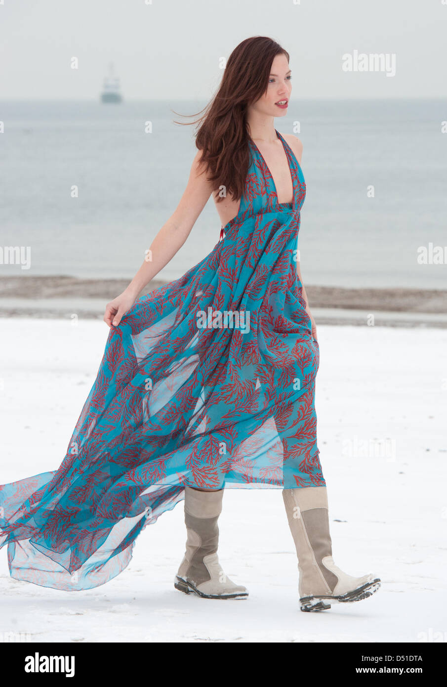 A model presents a dress by Elen Eisemann from Berlin during a model ...