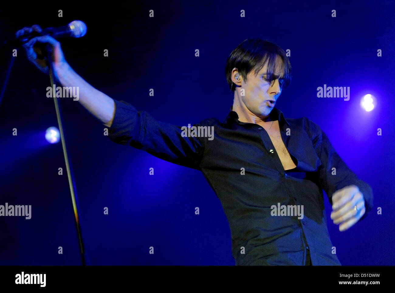Singer Brett Anderson of the British band Suede performs on stage ...