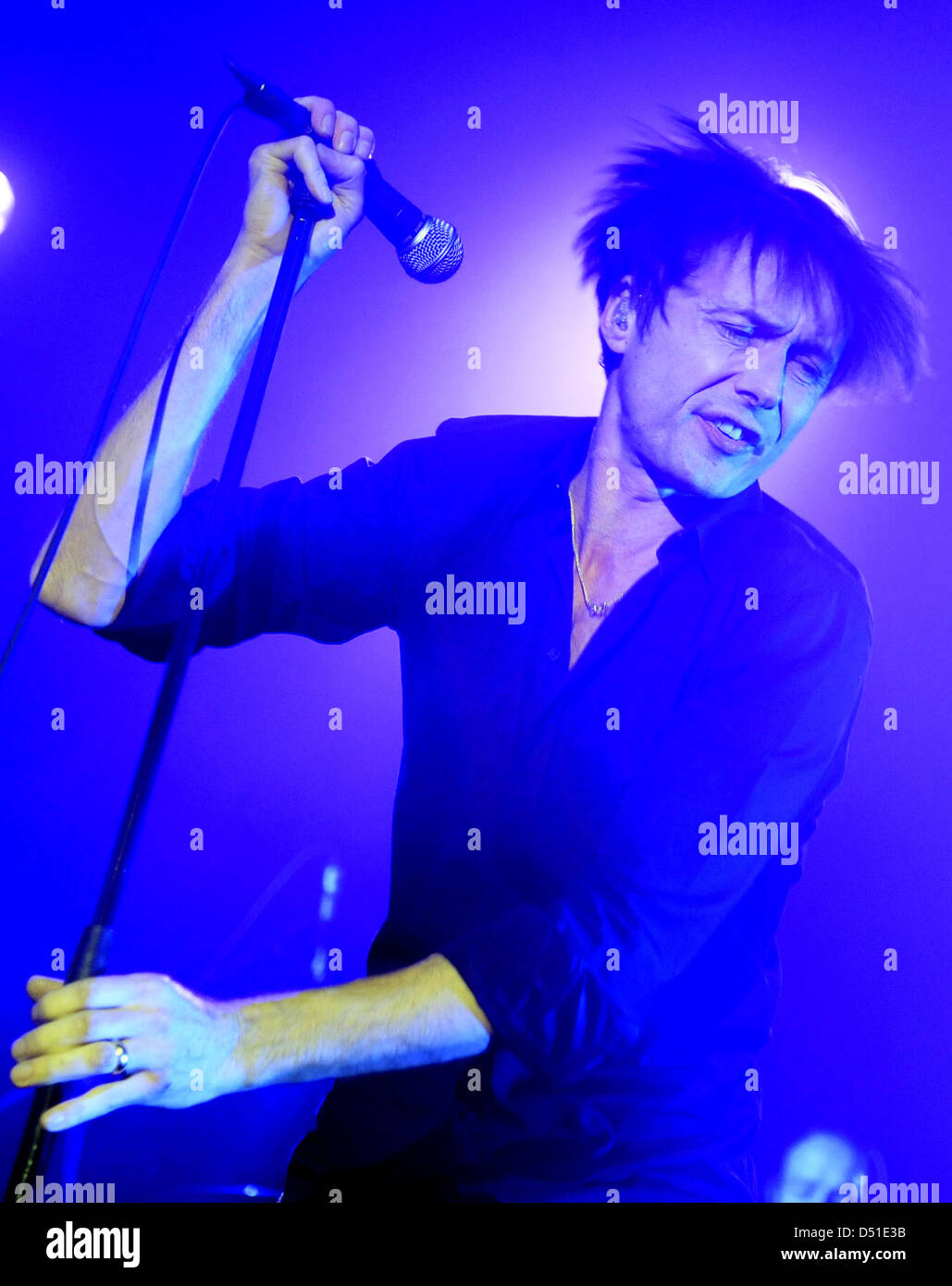 Singer Brett Anderson of the British band Suede performs on stage ...