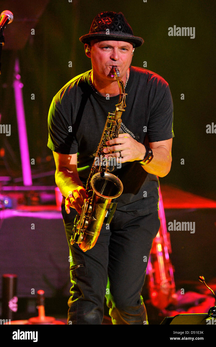Todd Cooper on sax, pictured during a concert of the Alan Parsons Live ...