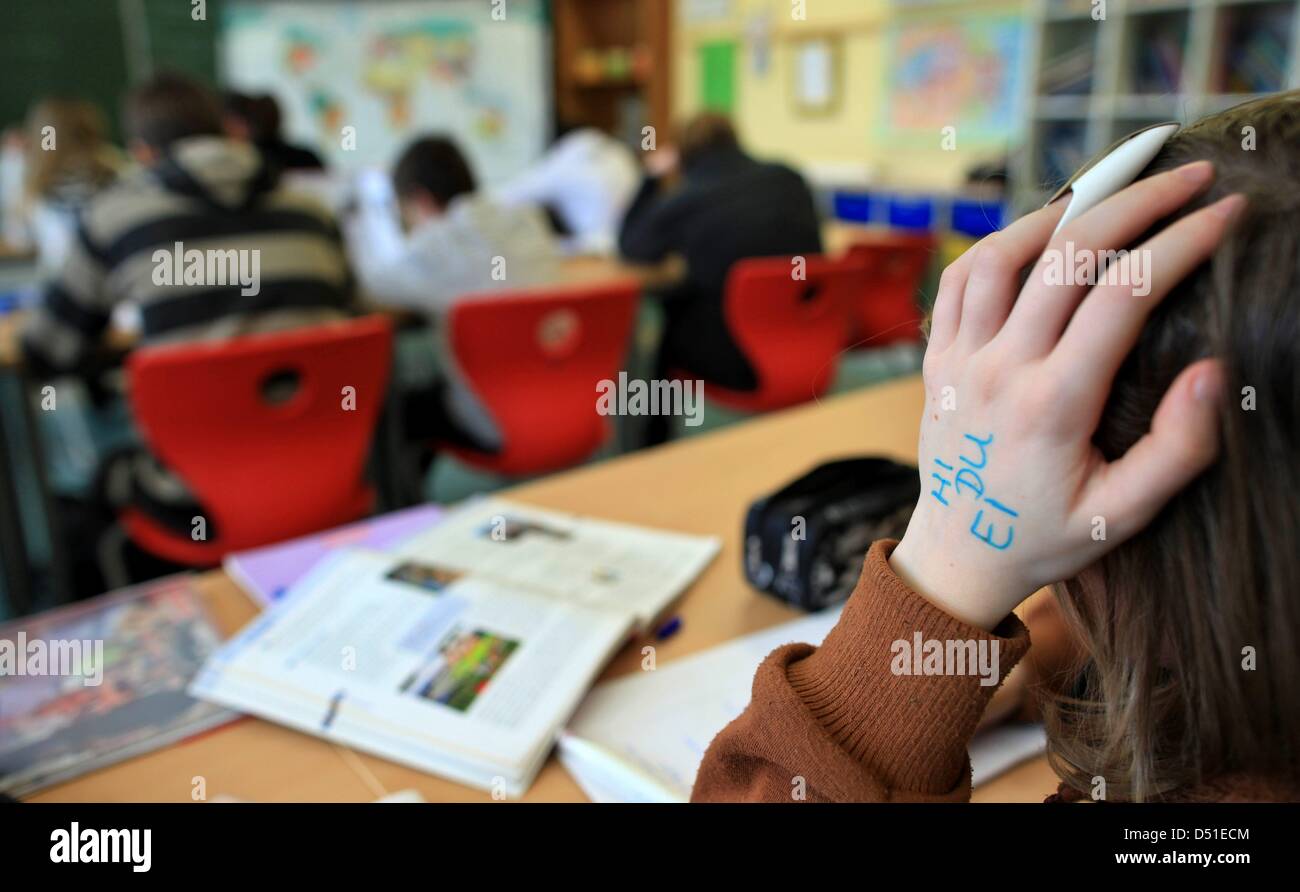 Students sit in a class room at a Hauptschule in Arnsberg, Germany, 6 ...