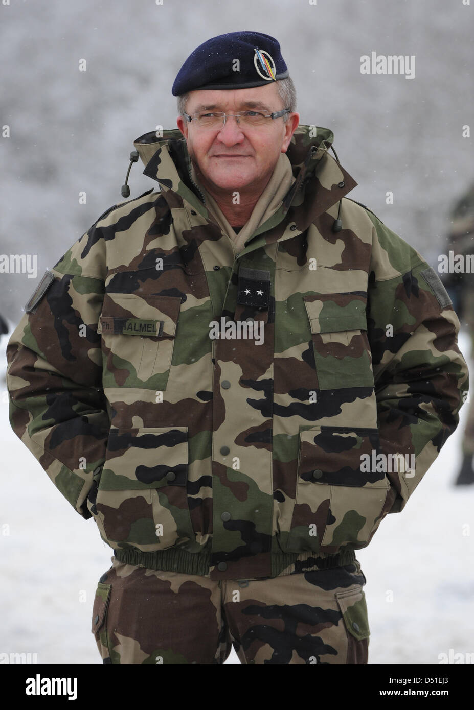 General Philippe Chalmel of the German-French Brigade is pictured at ...