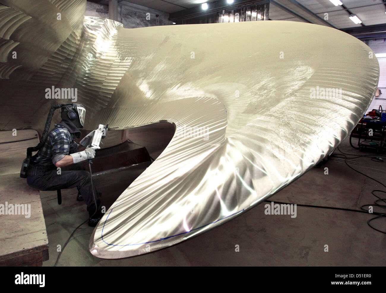 A file picture dated 7 May 2010 shows a ship propeller that is being ...