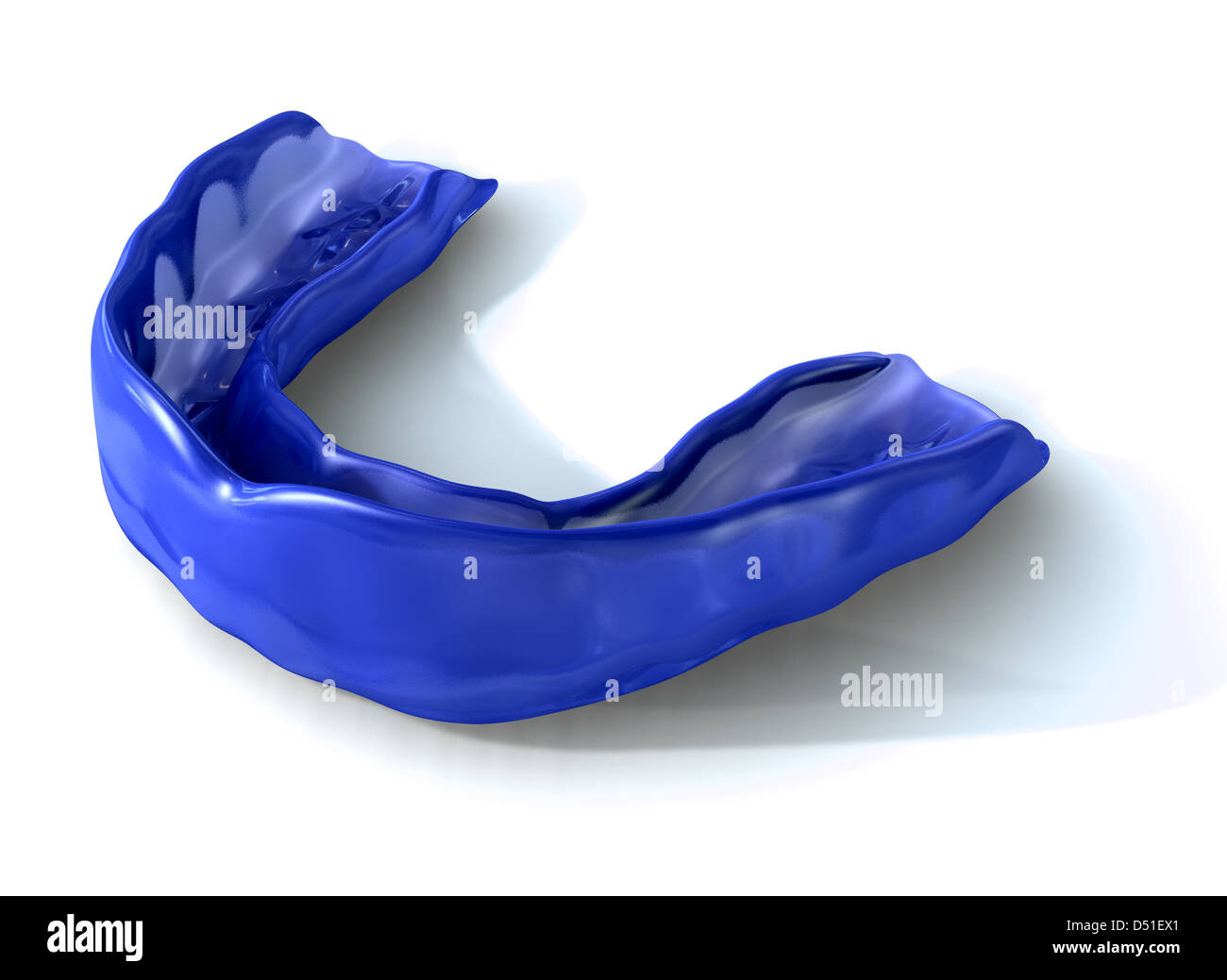A regular blue moulded sports gum guard on an isolated background Stock ...