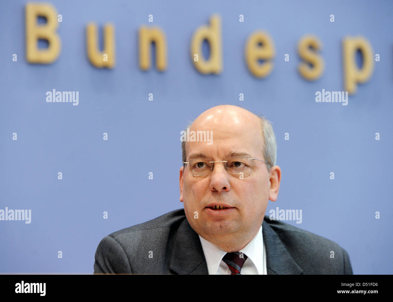 Rainer Wendt, head of the German police labor union DpolG, delivers a ...