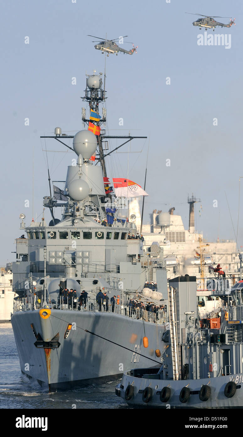 German Navy frigate 'Koeln' returns to Wilhelmshaven, Germany, 10 ...