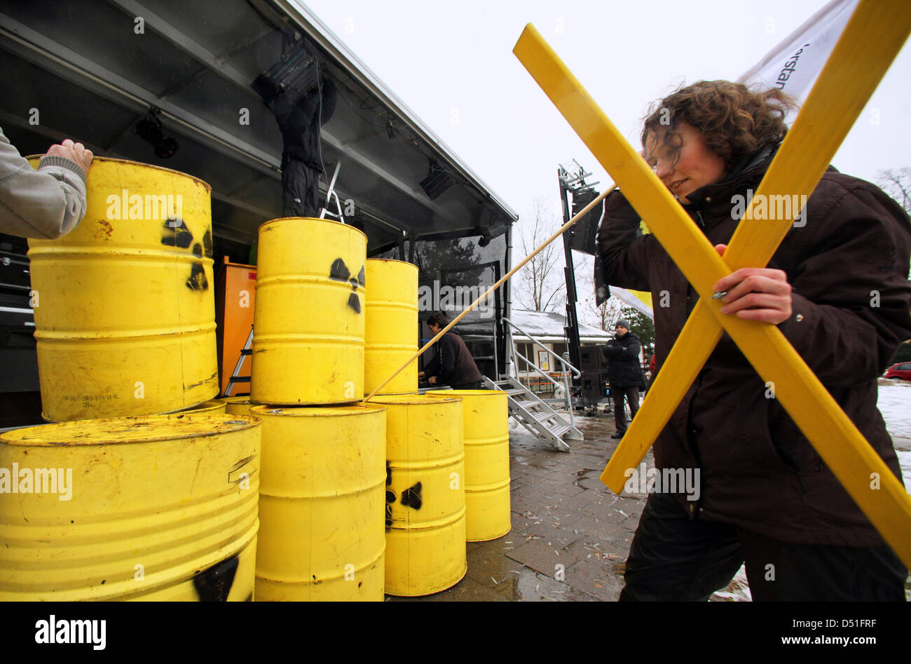 Acitivists prepare for their protest action against nuclear waste ...