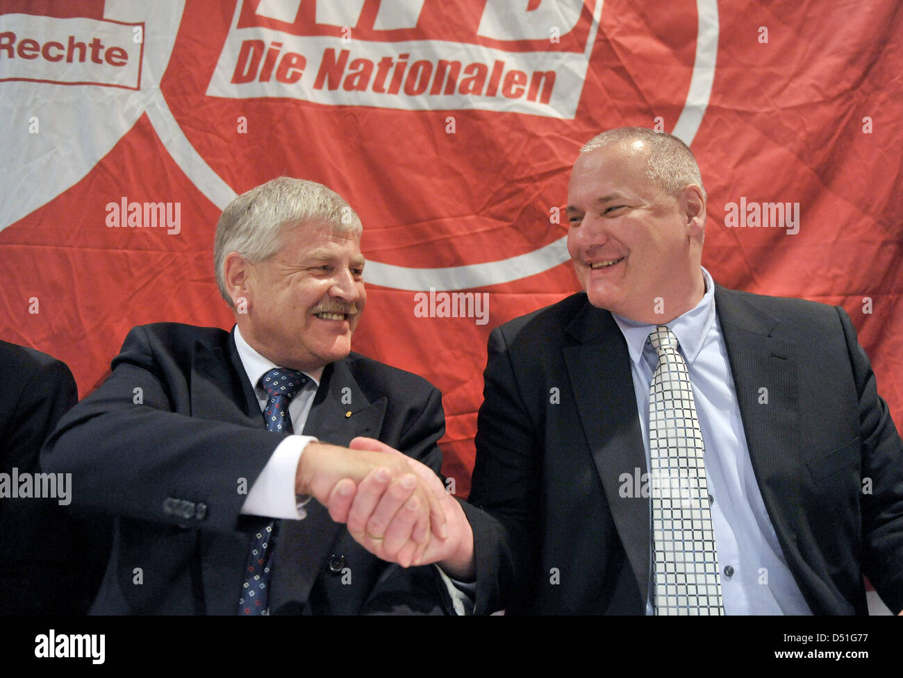 Party chairmen of the right-wing extremist German People's Union (DVU ...