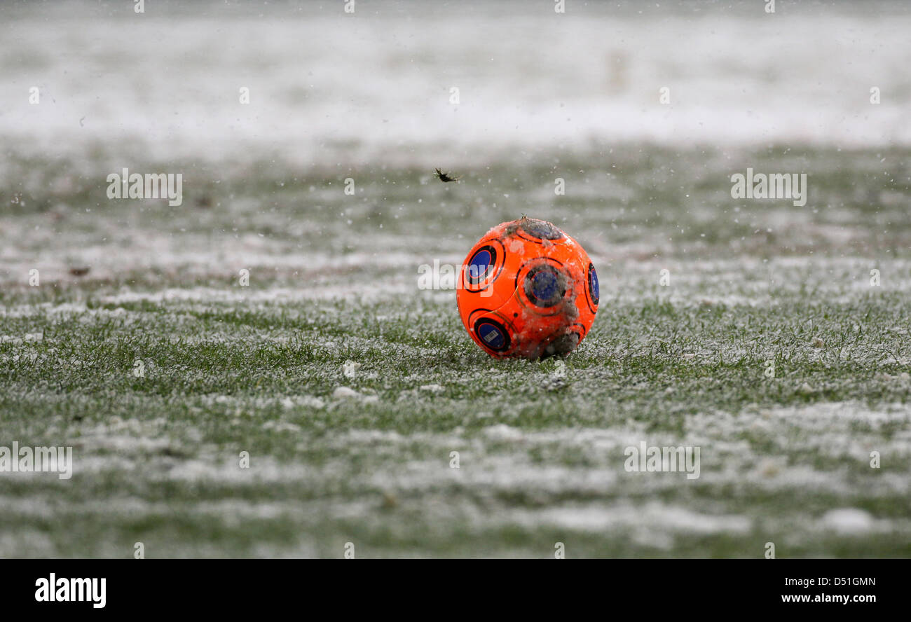 Football pitch covered snow in hi-res stock photography and images - Alamy