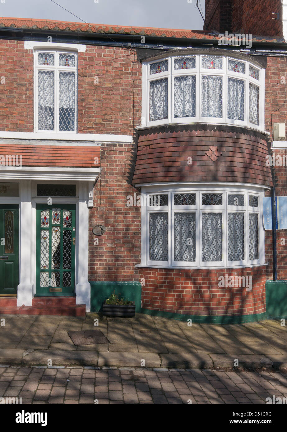 1930s style terraced house with leaded bay windows Bishop Auckland ...