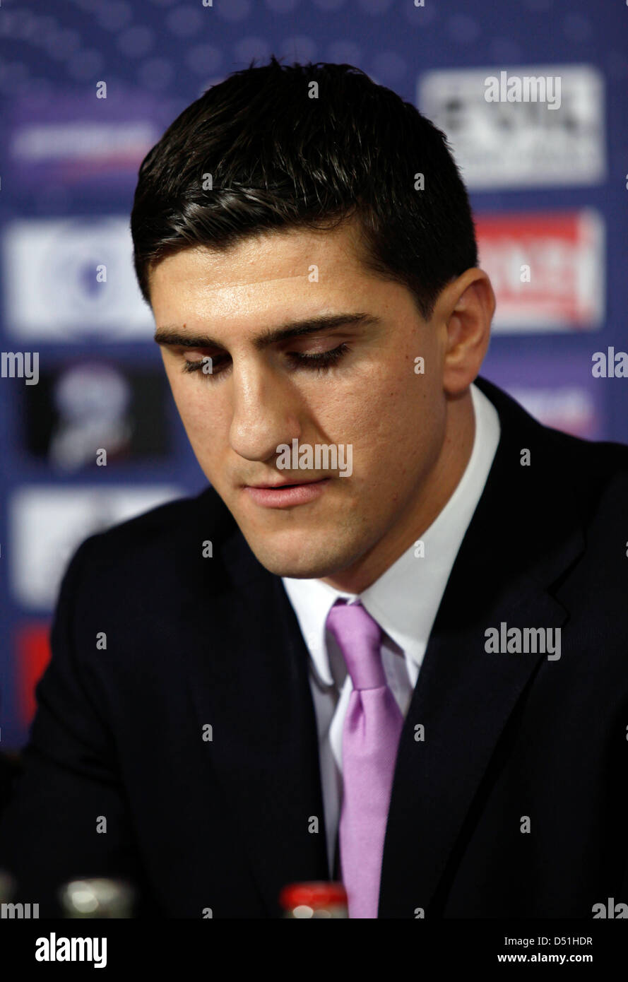 WBO-World Cruiserweight Champion Marco Huck speaks at a press ...