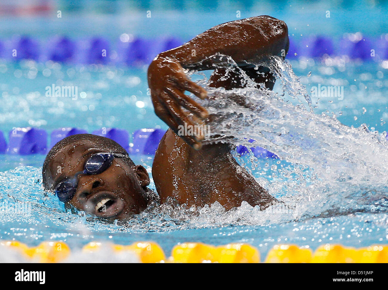 Rwandan swimmer Jackson Niyomugabo during the 1500m freestyle heat at ...