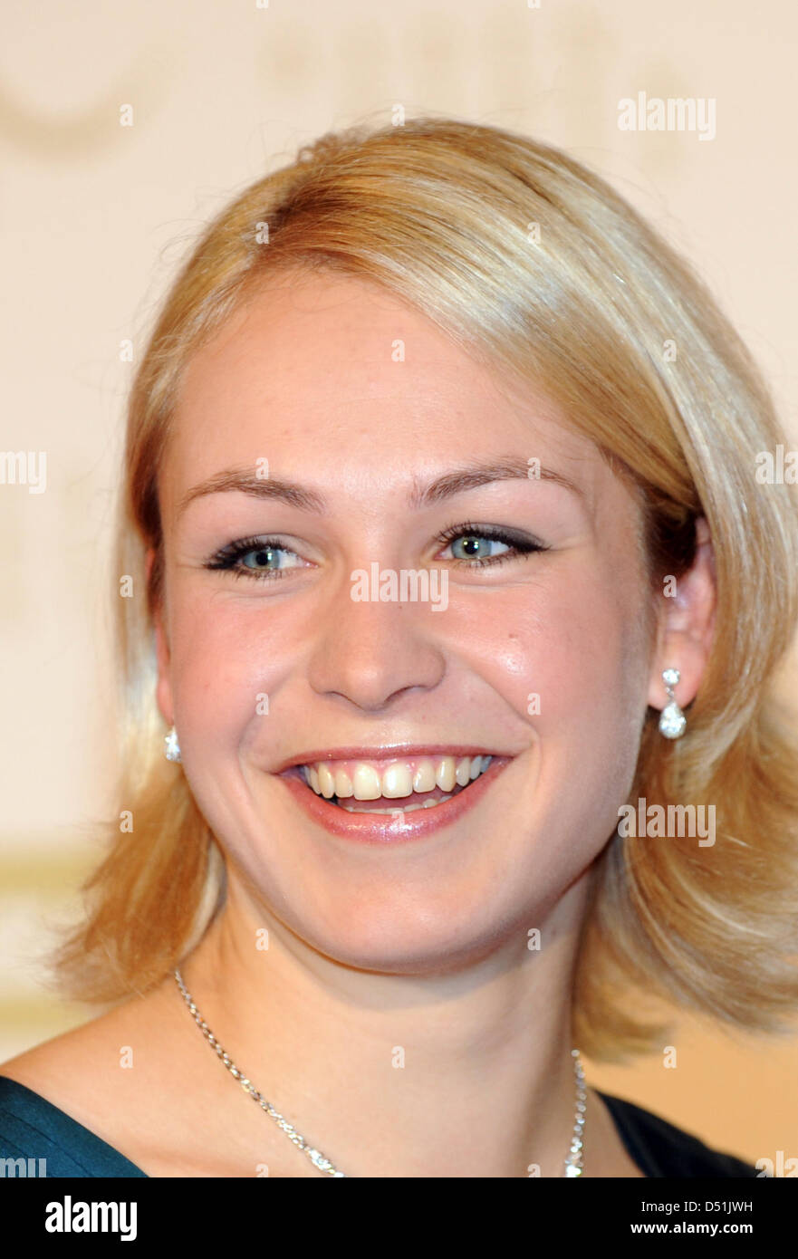 Biathlete Magdalena Neuner attends the red carpet prior to the ...