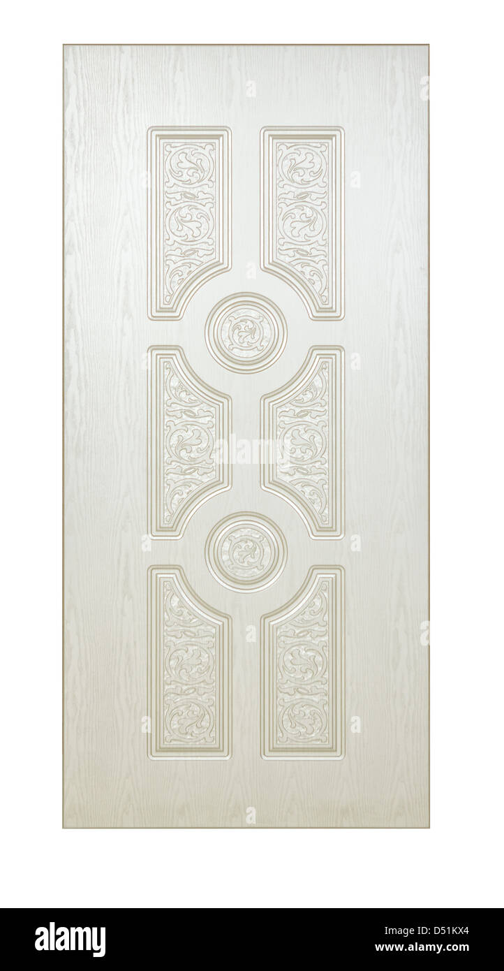 Classic style simple white door isolated Stock Photo - Alamy